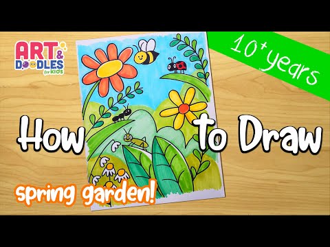 How to draw spring flowers step by step