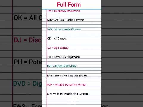 What is The Full Form Of FM,EVS,PH,OK #knowledge #general_knowledge #gk #fullform