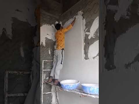 applying gypsum on wall #shorts