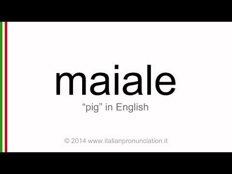 Correct italian pronunciation of maiale, pig