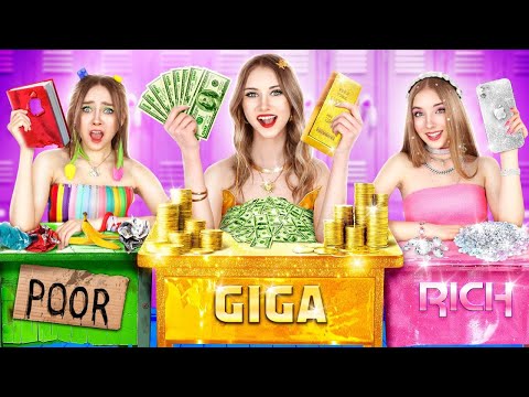 Poor VS Rich VS Giga Rich In College || I Became The Most Popular At School