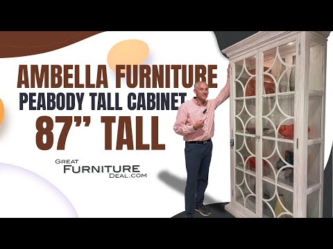 Peabody Cabinet by Ambella Home Furniture - 87 inch tall display cabinet or Storage Cabinet