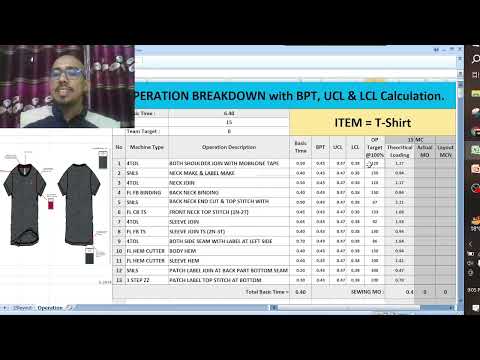 How to calculate Basic Pitch Time, UCL & LCL by Excel? Line Layout by UCL & LCL #sewing #garments
