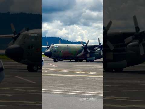 Indonesian Air Force Hercules C-130 Caught on Camera! Indonesian Army #tni #militaryaircraft