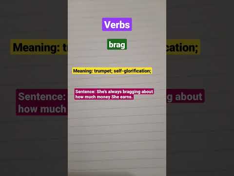 verbs with Meaning and Sentence(brag)#betterlearning