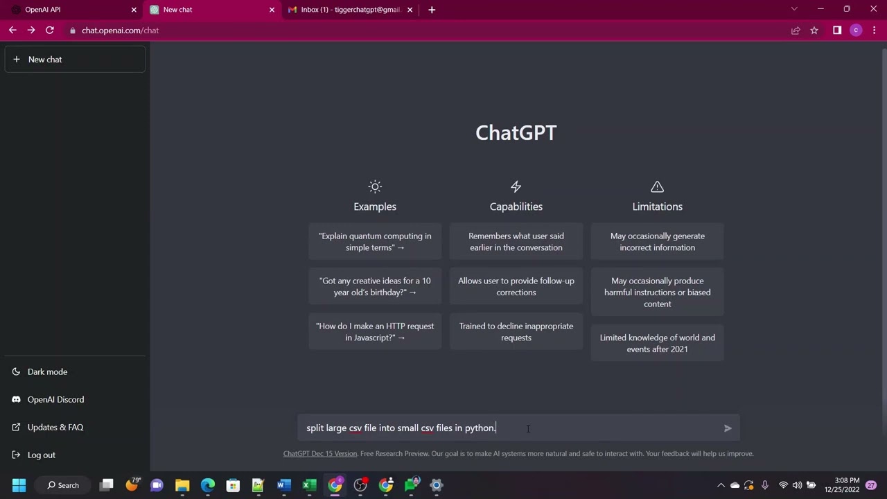 ChatGPT Split Large CSV file into smaller using Python