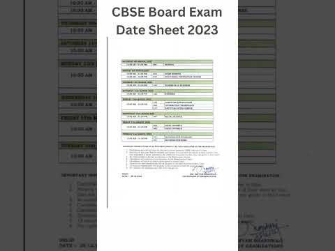 CBSE Board Exam Date Sheet / Time Table 2023 #shortsfeed #cbse #centralboardofsecondaryeducation