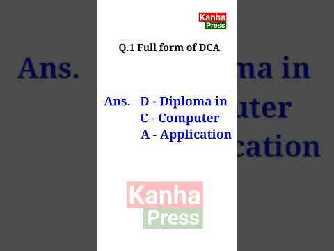 Question . Full form of DCA I #shorts #upsc #computer #ncc #bank #kanhapress