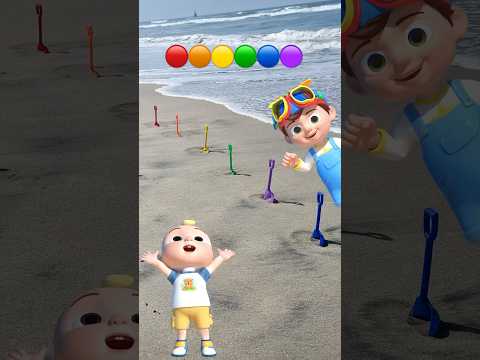 Learn Colors Red???? Blue???? Green???? at the Beach! CoComelon Toys! #shorts