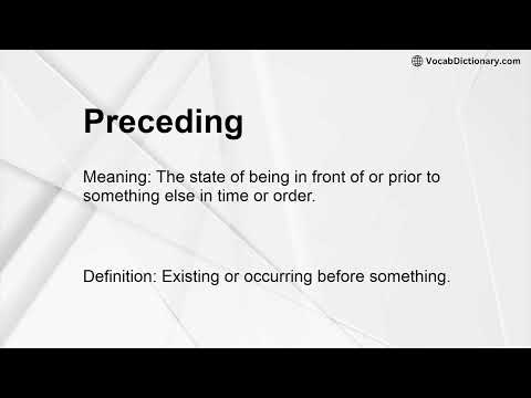 Preceding Meaning