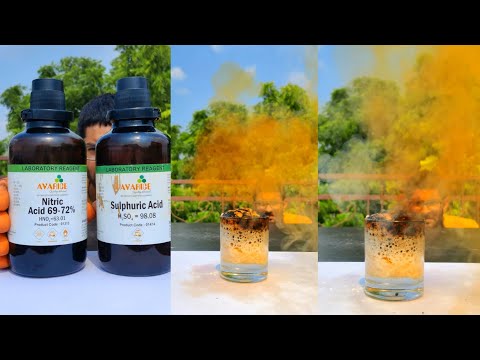 Sugar Mixing in Sulphuric and Nitric Acid Experiment #shorts