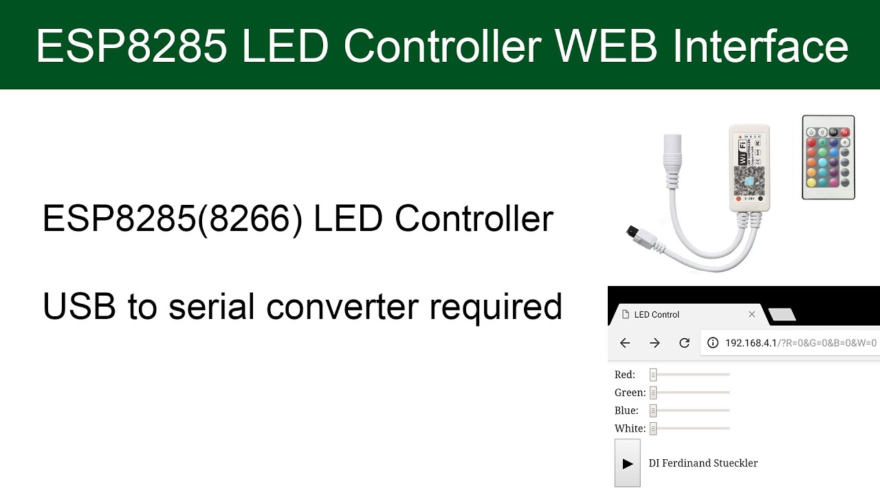 WEB Server for ESP8285 (ESP8266) LED Controller
