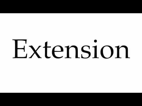 How to Pronounce Extension