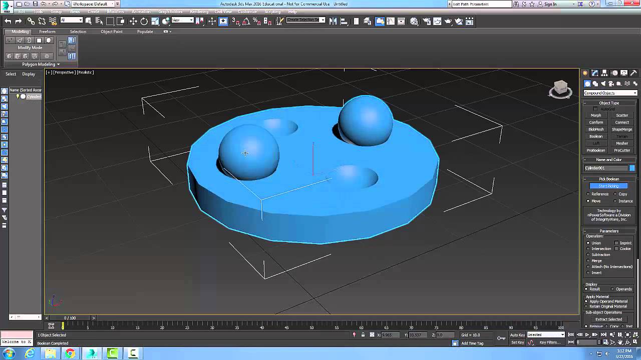 3ds Max  11-20 Compound Objects   ProBoolean