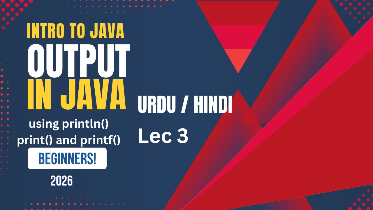 Output in Java in Urdu/Hindi | print(), println() & printf() Explained | Java