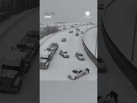 Traffic at Standstill in Atlanta After Southern Snowstorm