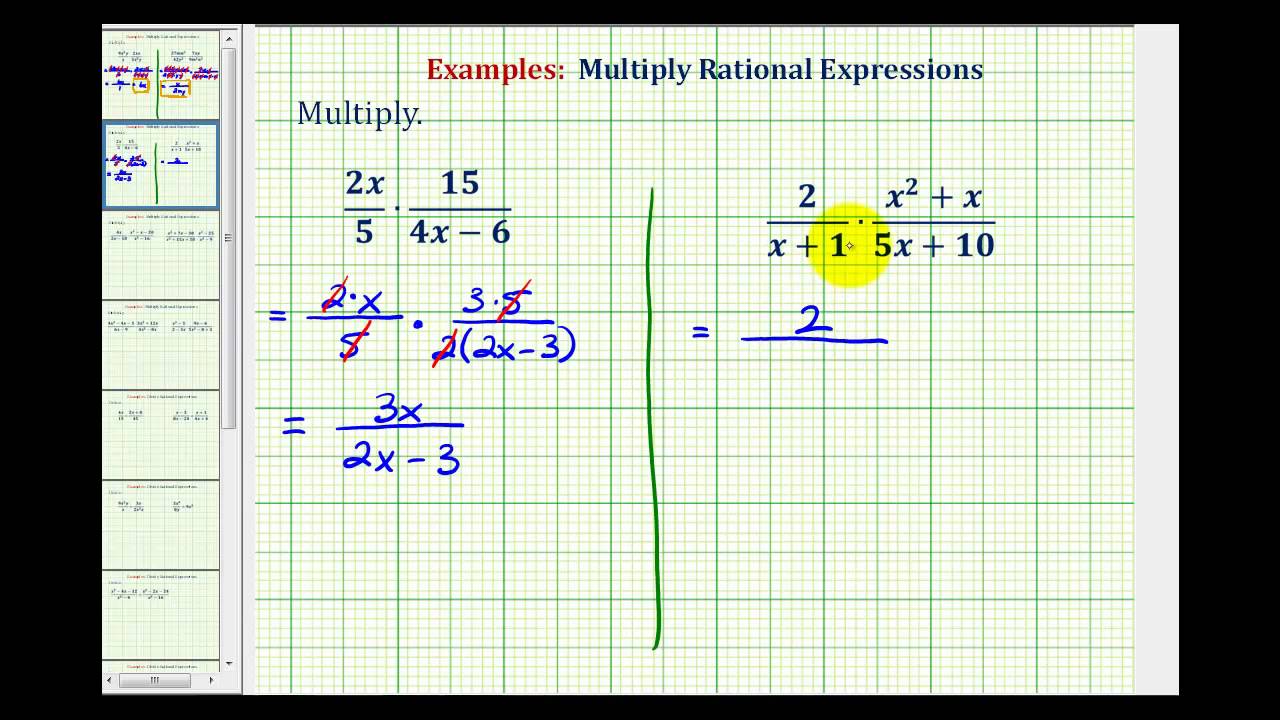 Ex 2:  Multiply Rational Expressions