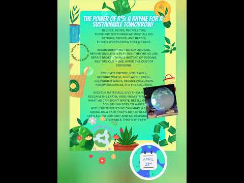 The Power of R's:Earth Day Special, A Rhyme for Sustainable Today & Tomorrow! Rhyme Time with Saachi