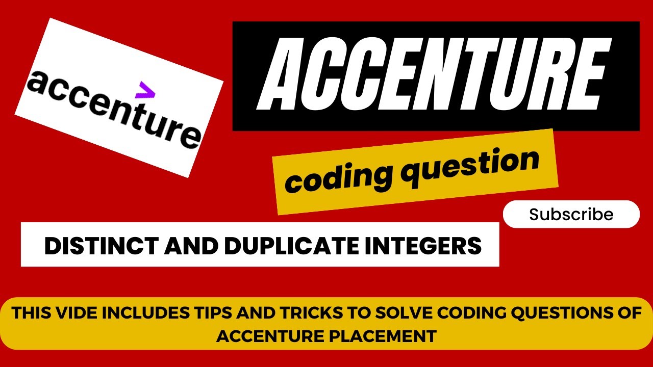 Accenture Coding Questions Solutions | Distinct and Duplicate Integers | #coding #accenture #skills