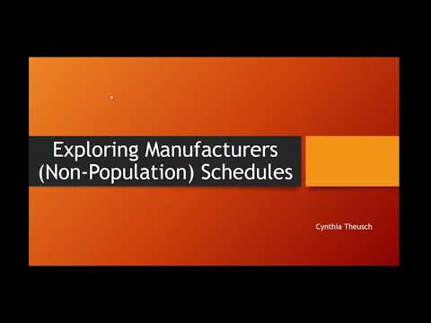 Exploring Manufacturers (Non-Population) Schedules