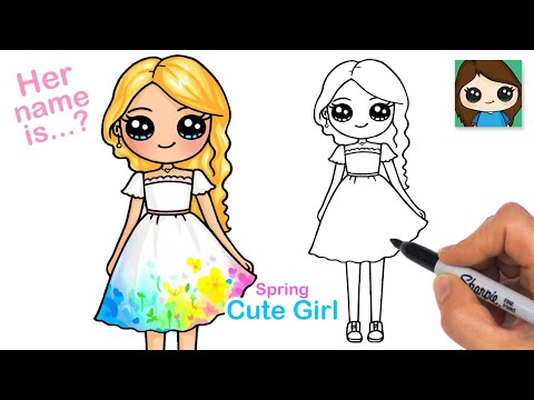 How to Draw a Cute Girl πΈ Spring Flower Dress