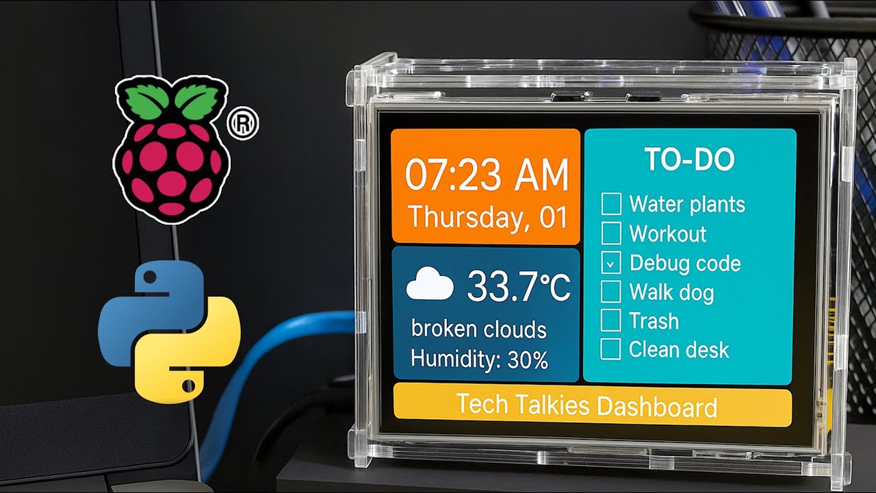 Simple Raspberry Pi Custom Dashboard | Full Python code and tutorial