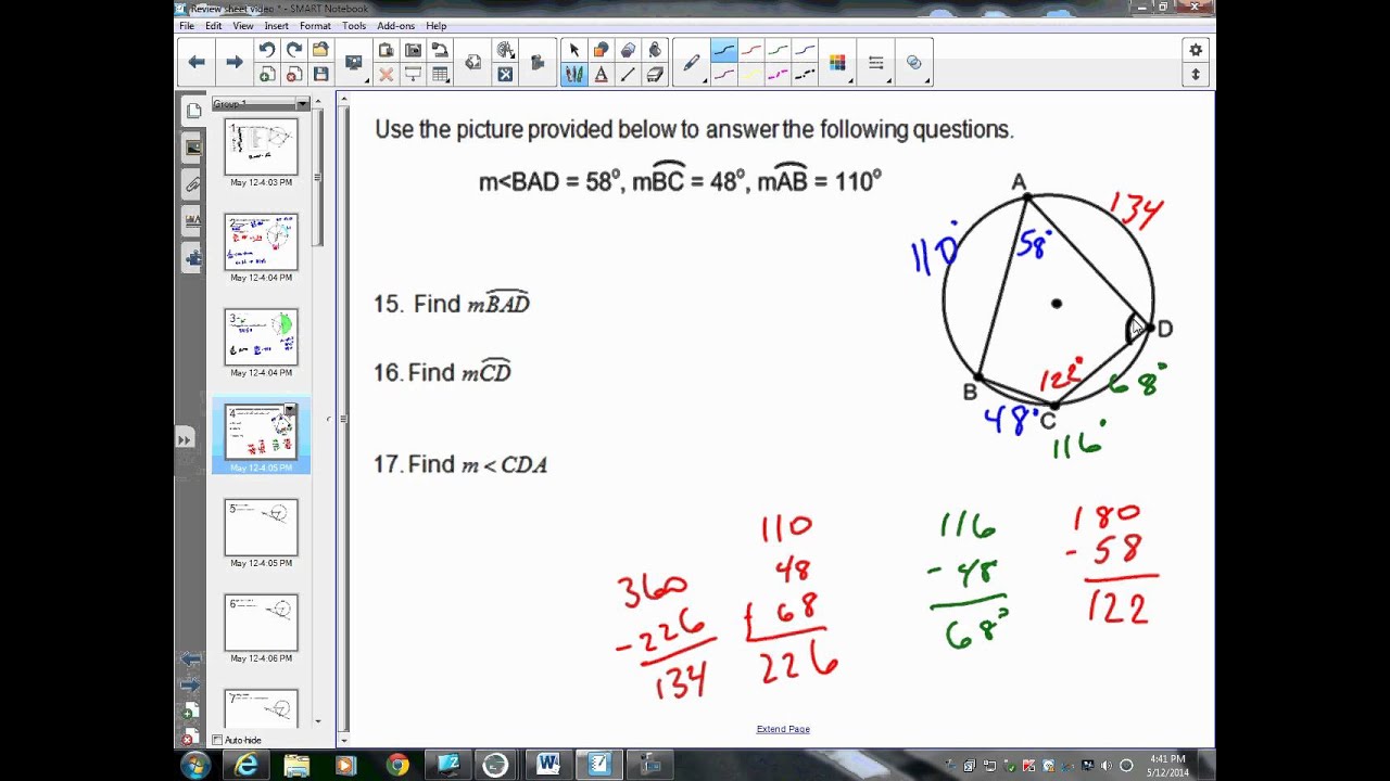 Circles Review Sheet part 1