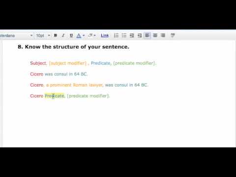 8. Know Your Sentence Structure