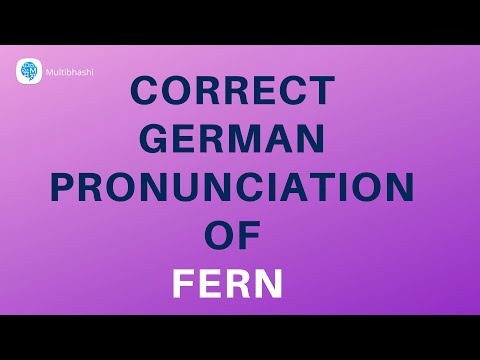 How to pronounce 'fern' (remote) in German? | German Pronunciation
