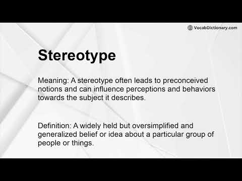 Stereotype Meaning