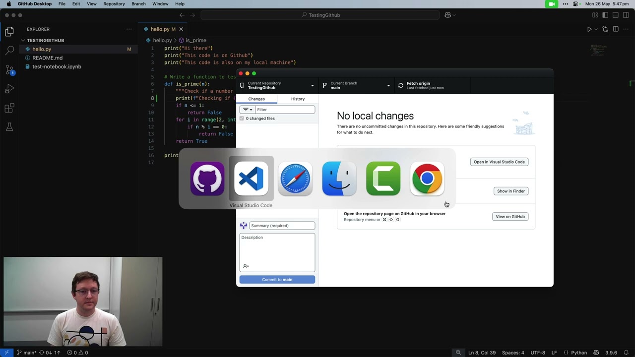 Managing a GitHub repository using GitHub desktop