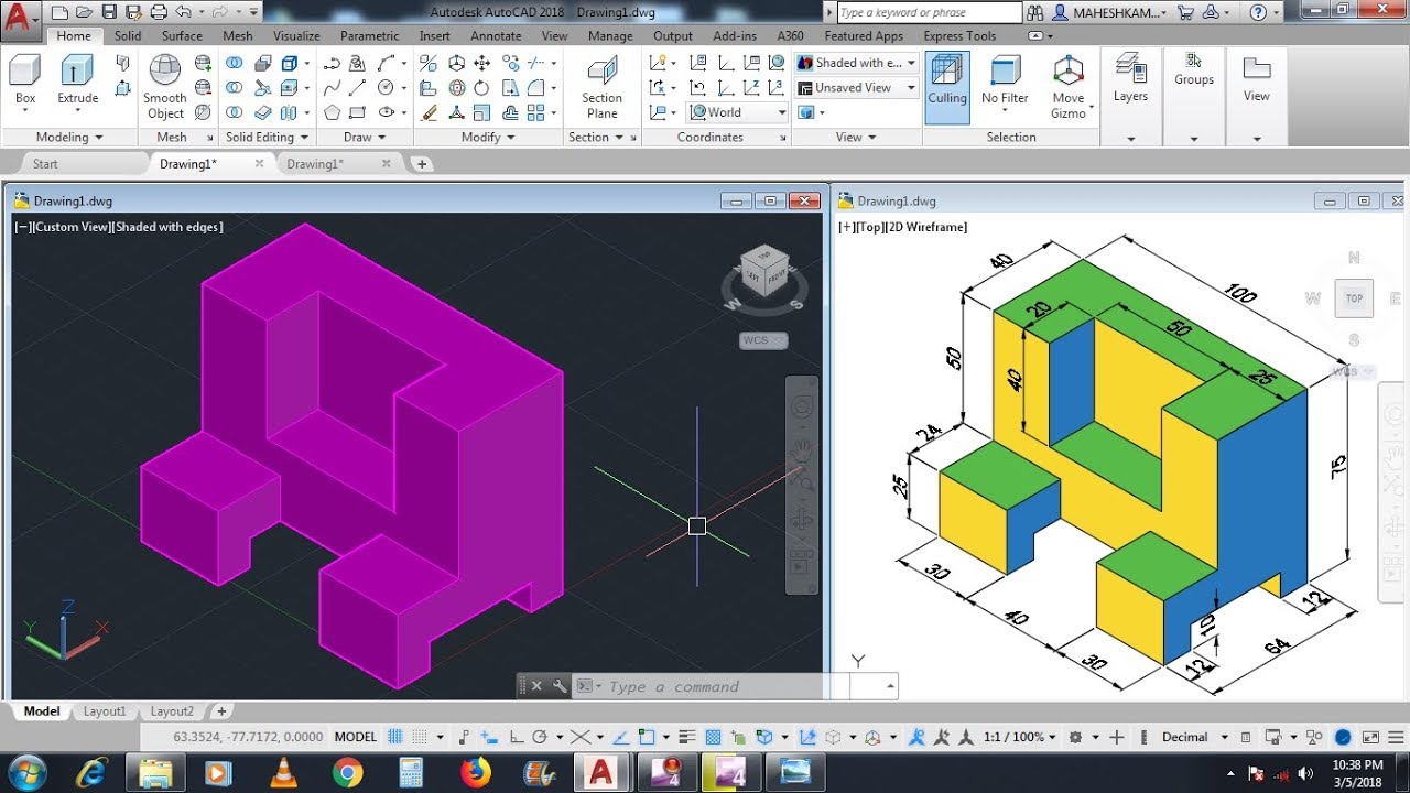 AutoCAD 3D Designing for Beginners – Basic To Advance Tutorials – Exercise 5