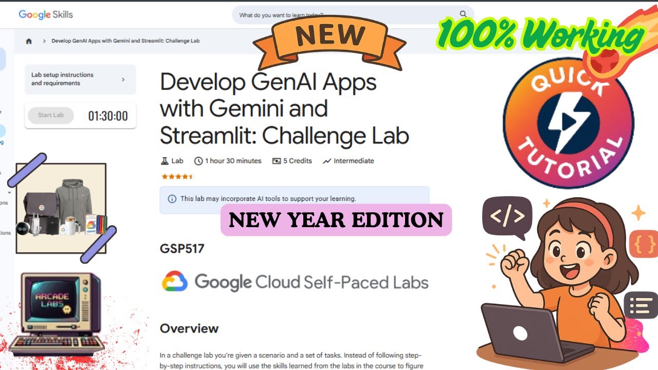 Develop GenAI Apps with Gemini and Streamlit: Challenge Lab | New Year  Edition #GSP517 #qwiklabs