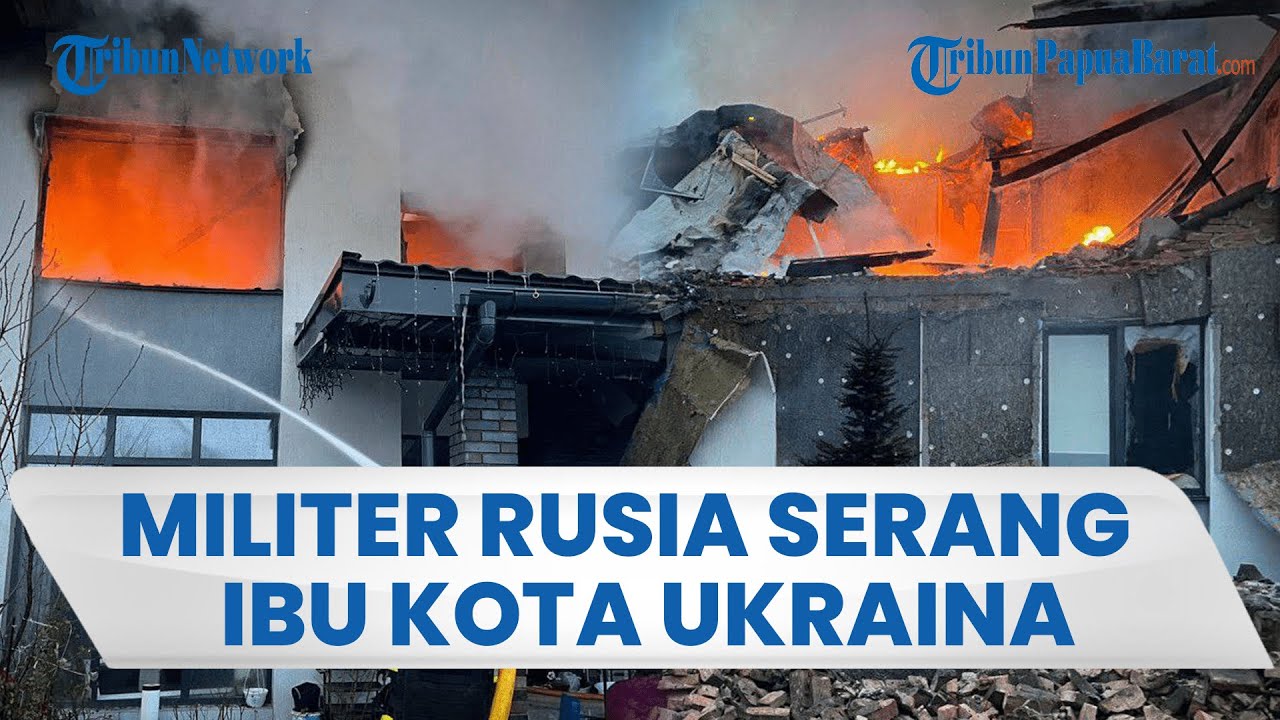 Serangan Rusia Hantam Ibu Kota Ukraina: Bangunan di Kiev Hancur Lebur hingga Rumah Pribadi Terbakar