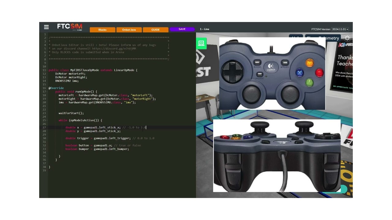 FTCSIM Tutorial - Gamepad Input