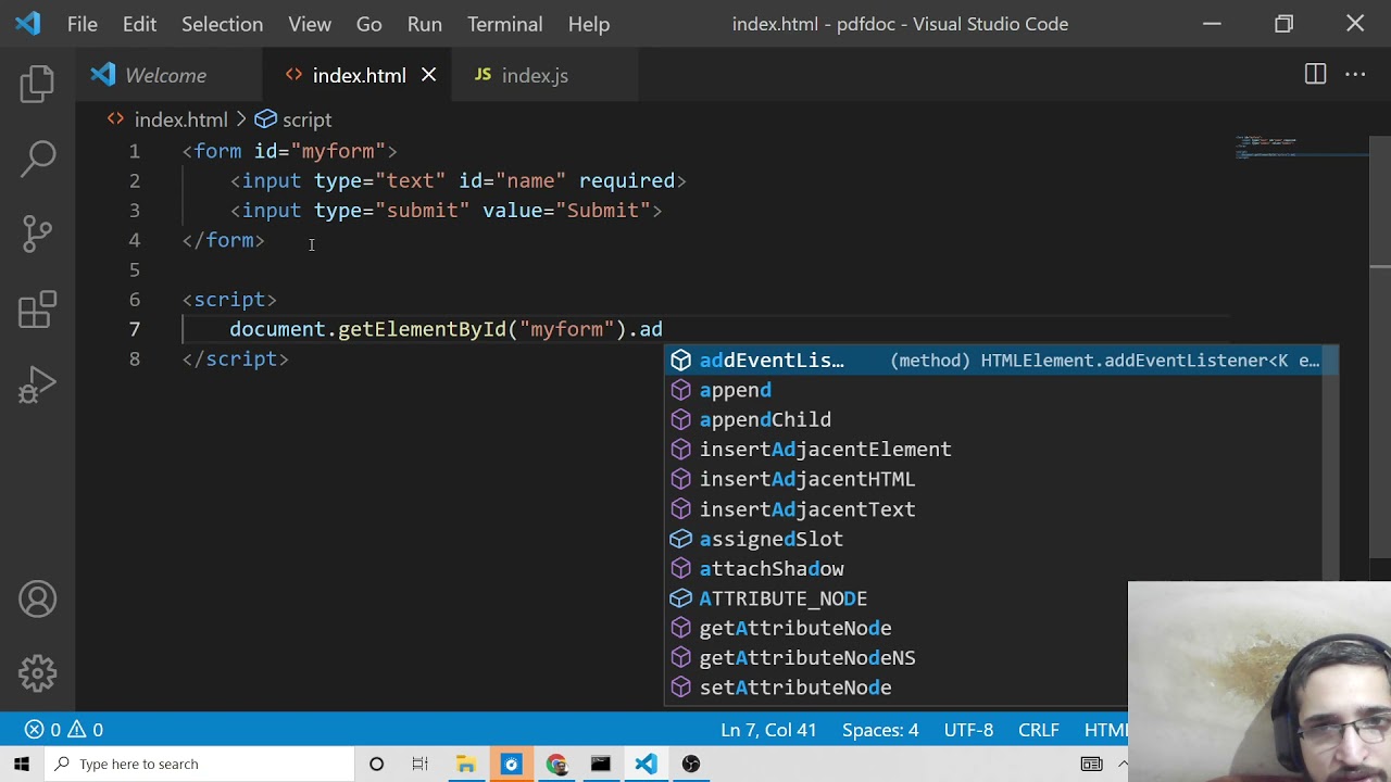 Javascript Tutorial to Prevent Form From Submitting in Browser Using e.preventDefault() Method