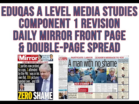 EDUQAS A-Level Media Studies Daily Mirror front page analysis