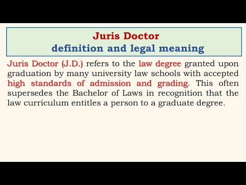 Juris Doctor Definition and legal meaning