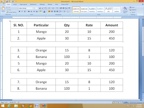Shortcut key to Split Table in MS Word