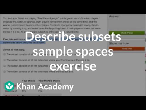Describing subsets of sample spaces exercise - Probability and ...