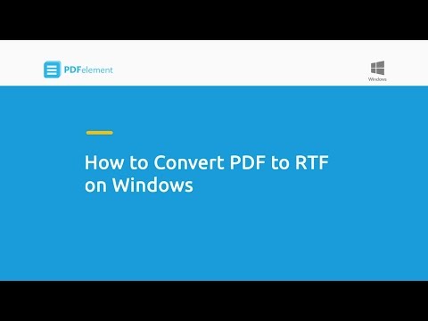 How to Convert PDF to RTF on Windows