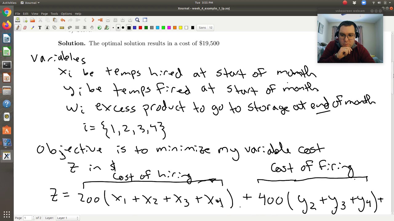 Linear Programming (Production-Scheduling 2) Example: LibreOffice Calc