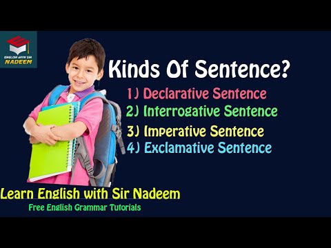 Types of Sentences in Urdu/Hindi | Declarative Sentence | Exclamative sentence | Imperative sentence