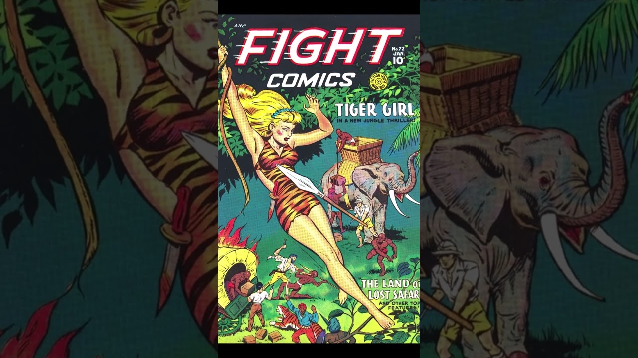 TIGER GIRL👉Jungle Girl👉Covers & Info👉Fiction House Golden Age Comic #shorts #comicbook #comicbook