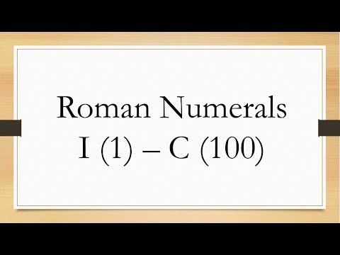 Roman Numerals 1-100 (I-C) | Easy Roman Numerals