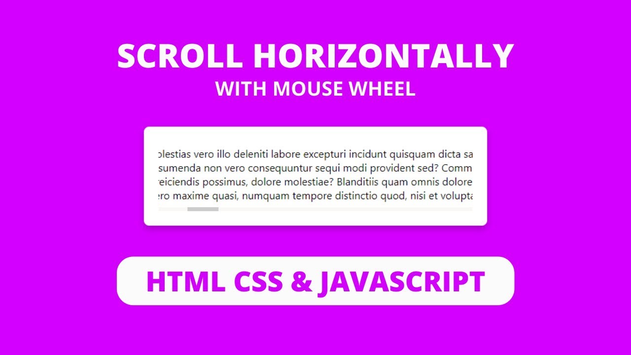 scroll horizontally with mouse wheel using HTML CSS & Javascript | scroll horizontal