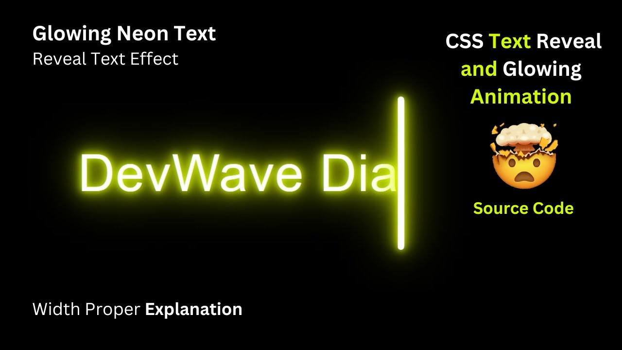 Easy CSS Glowing Text Reveal Animation | CSS Text Glowing Animation | CSS Text-Shadow