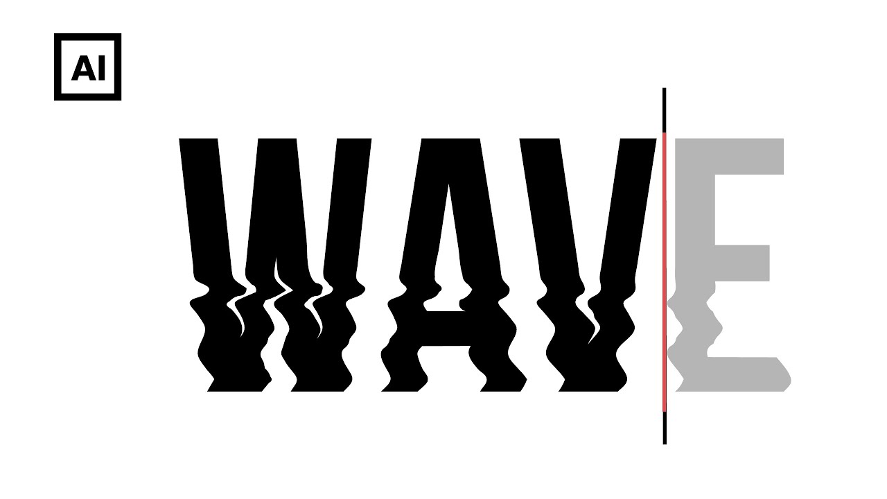 Distorted wave text effect. 3 ways how to design an editable liquid ripple text in Adobe Illustrator