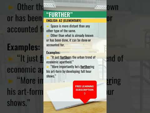 FURTHER (A2 Elementary) What does it mean? Meaning and Definition