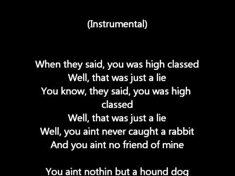 Elvis Presley- Hound Dog- Lyric On Screen